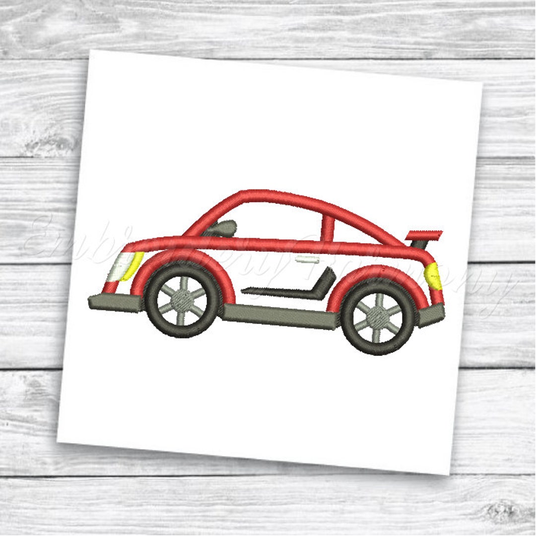 Car Applique Design, Sports Car Applique Design, Race Car Applique ...