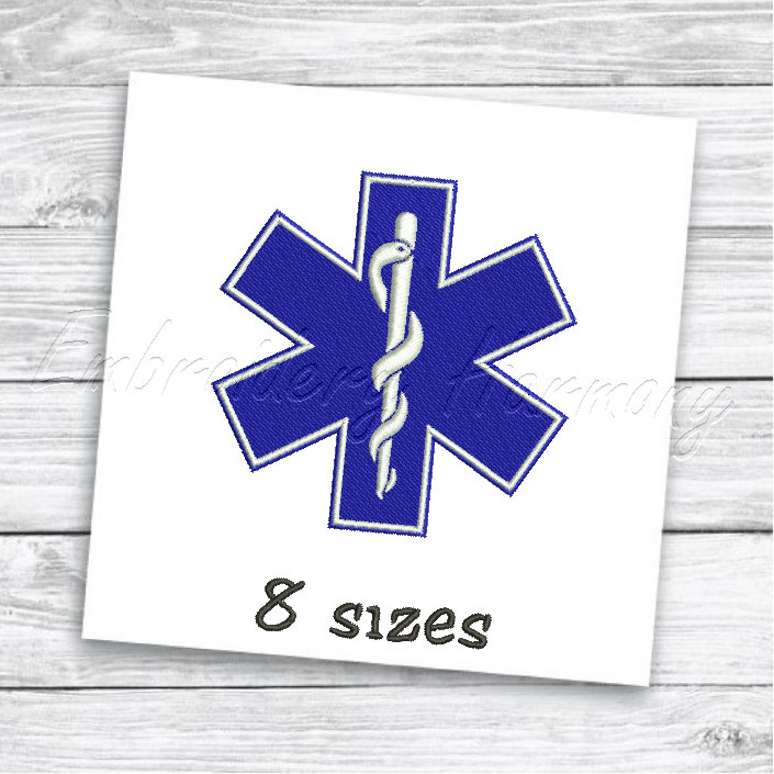 Star of Life Embroidery Design, Star of Life Paramedic Embroidery ...