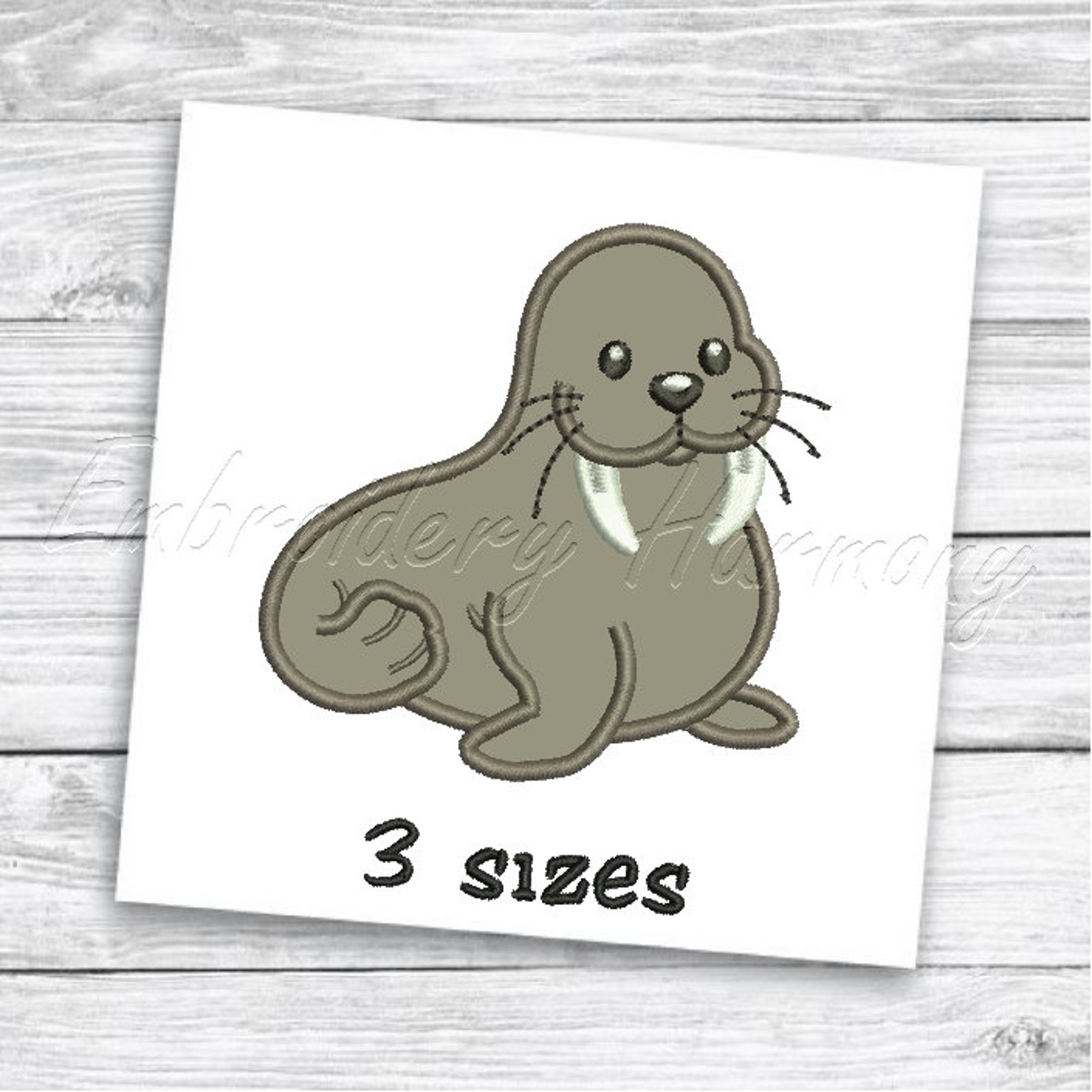 Walrus Embroidery Applique Design 3 SIZES Machine Embroidery - Etsy