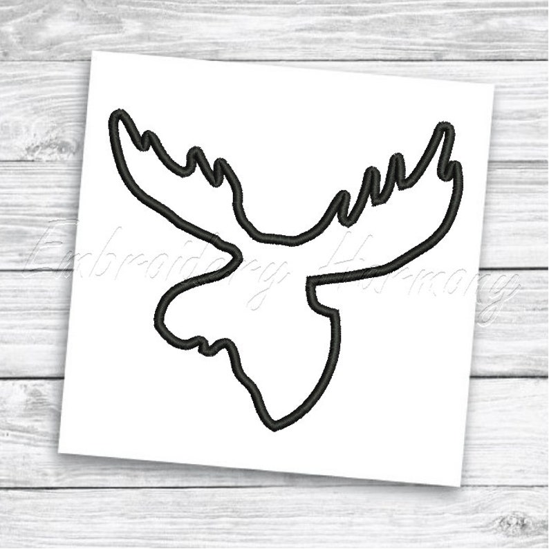 Moose Head Applique Design 10 SIZES Machine Embroidery - Etsy