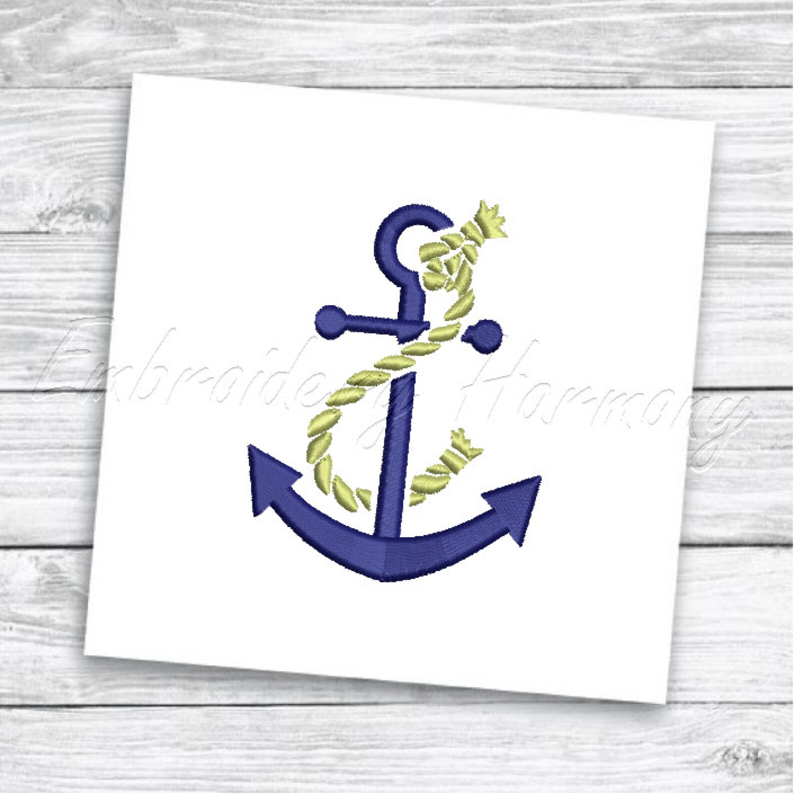 Anchor With Rope Embroidery Design 8 SIZES Machine | Etsy