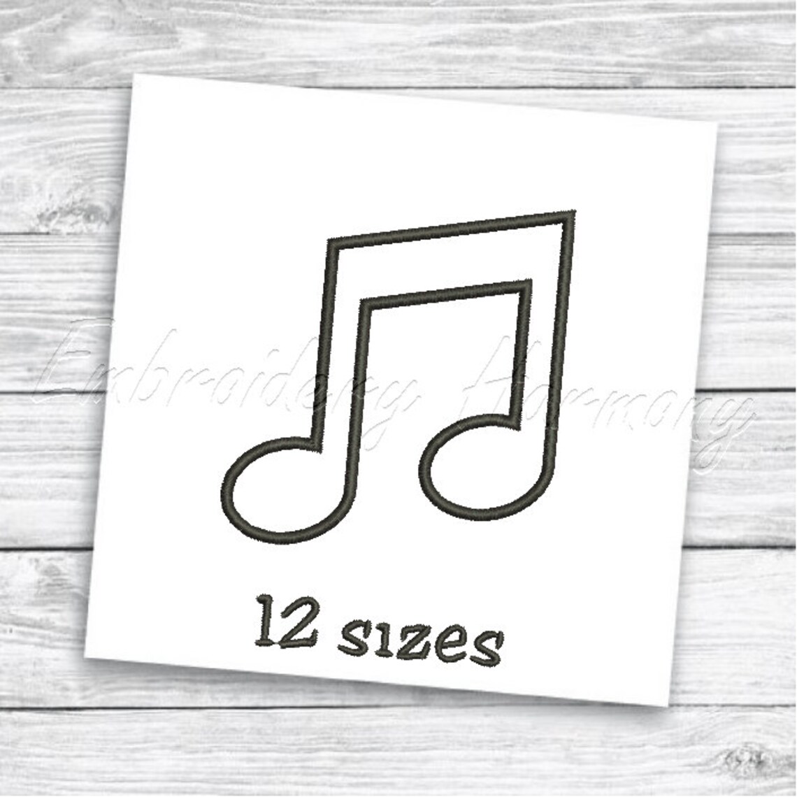 Beam Note Applique Embroidery Design 12 SIZES Machine - Etsy