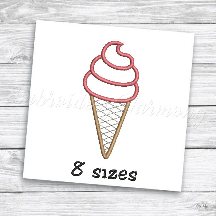 Ice Cream Embroidery Design Ice Cream Machine Embroidery - Etsy