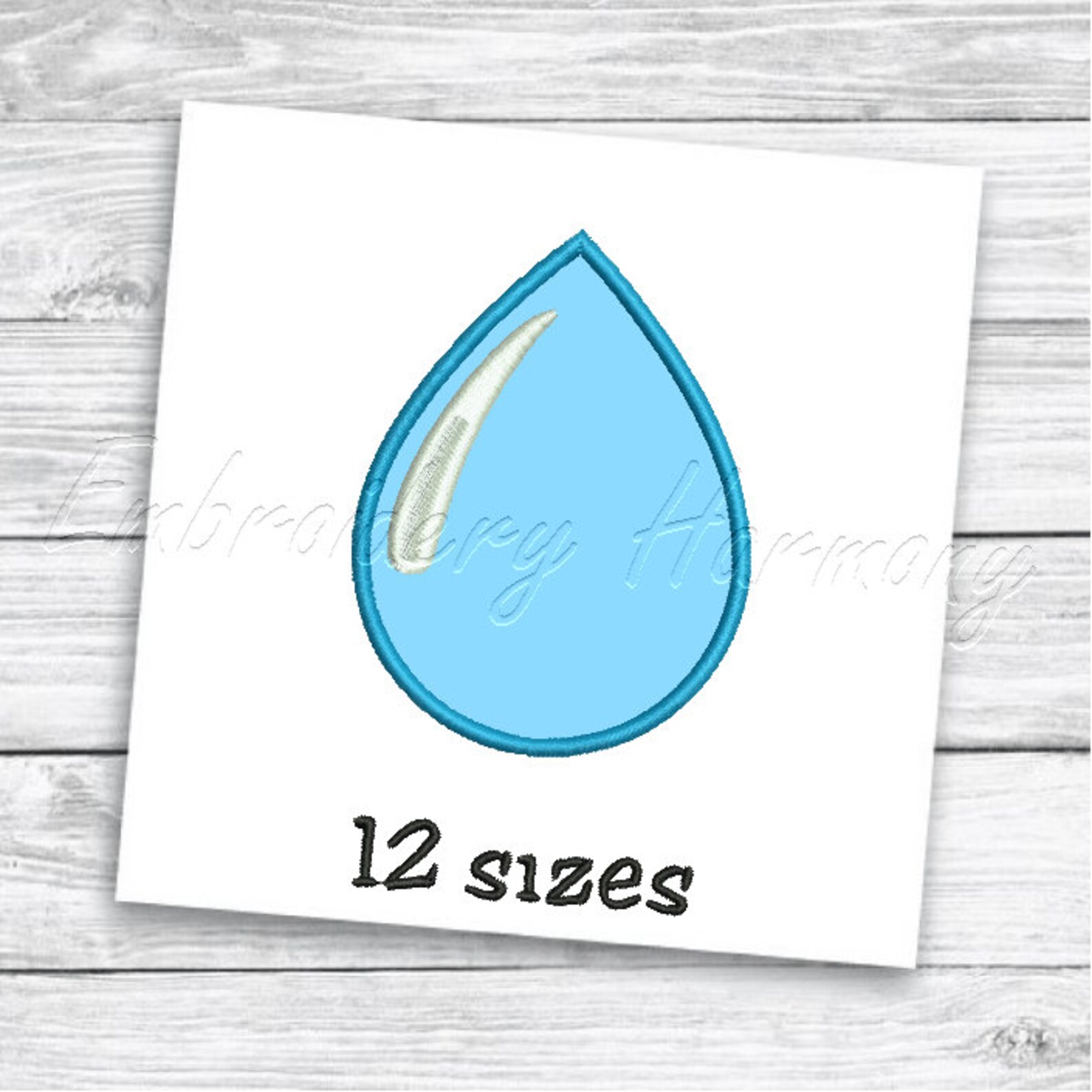 Rain Drop Applique Embroidery Design. Water Drop Applique - Etsy