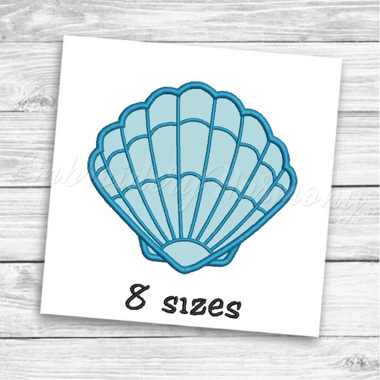 Seashell Applique Design Sea Shell Machine Embroidery - Etsy