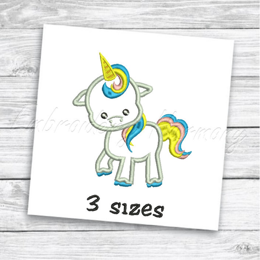 Unicorn Embroidery Applique Design - 8 SIZES Machine Embroidery Digital ...