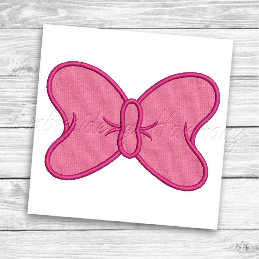 Bow Applique Design - 5 SIZES Machine Embroidery File INSTANT DOWNLOAD ...