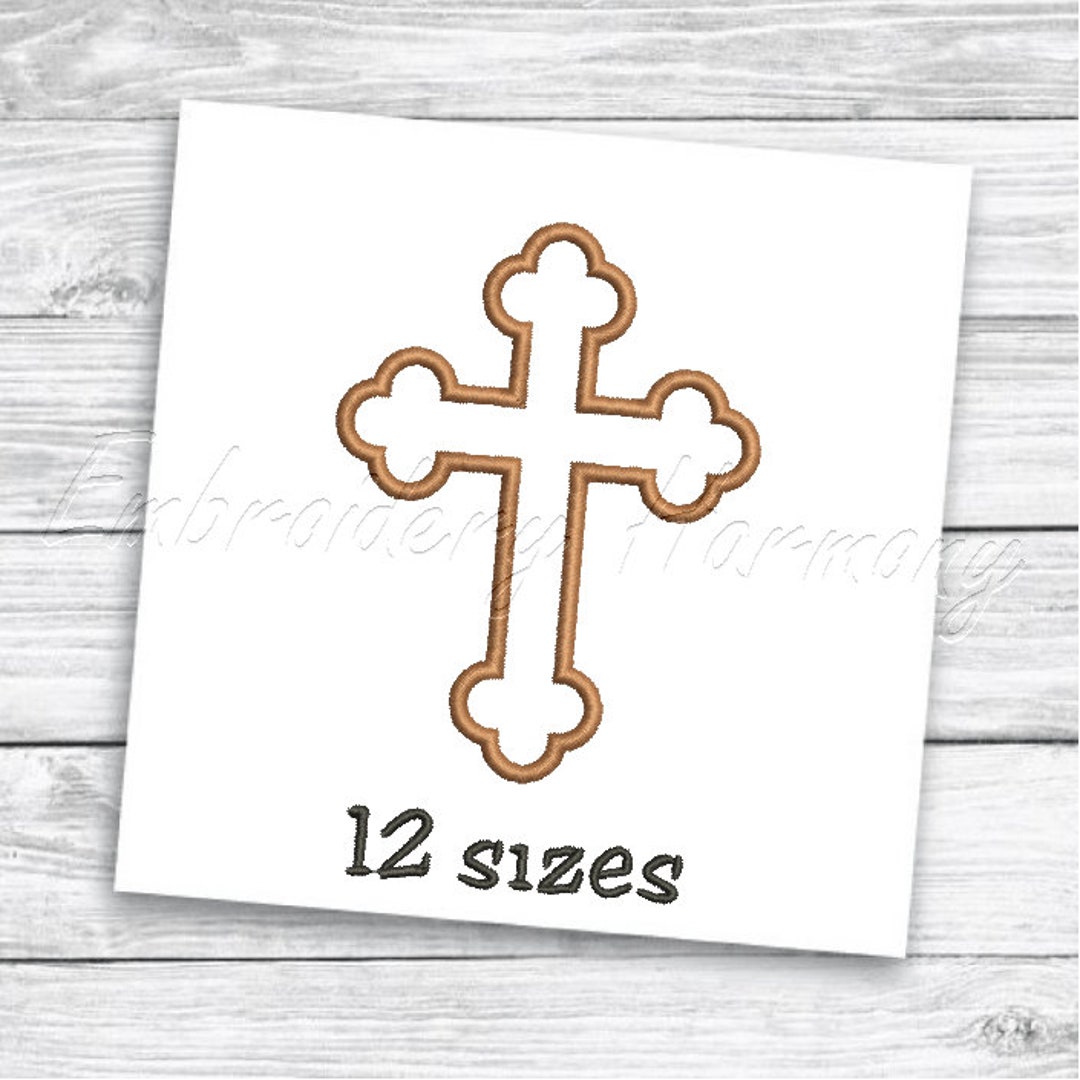 Orthodox Christian Cross Embroidery Applique Design - 12 SIZES Machine ...