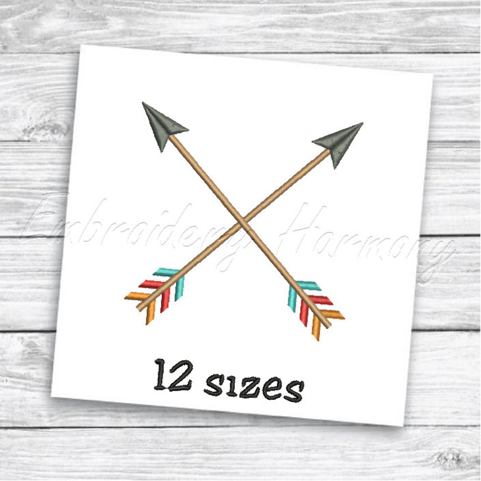 Crossed Arrows Embroidery Design - 12 SIZES Machine Embroidery File ...