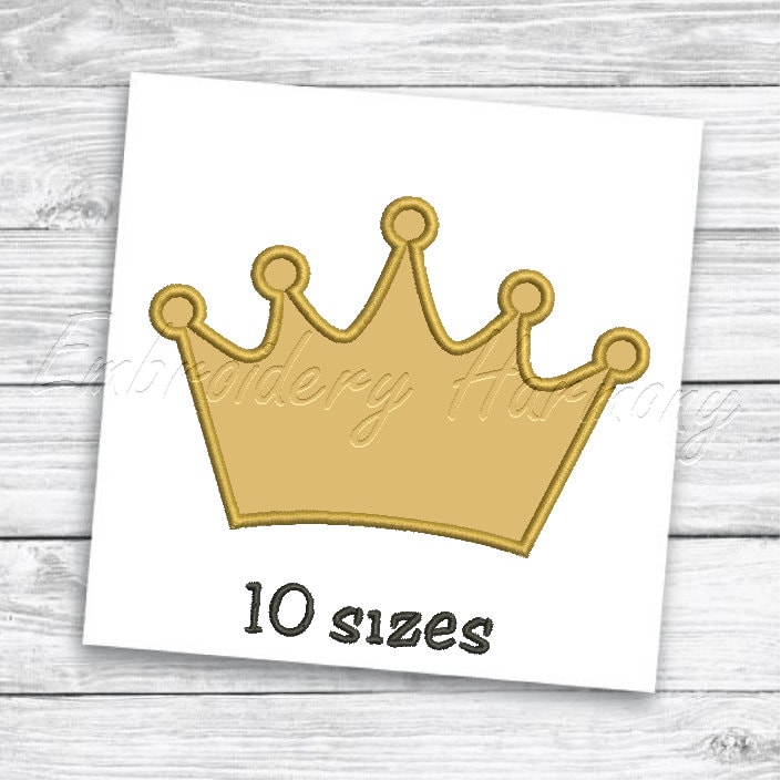 Crown Applique Design Crown Embroidery Applique Design for - Etsy