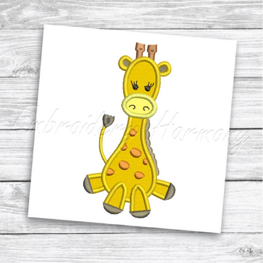 Giraffe Applique Design - 3 SIZES Machine Embroidery File INSTANT ...