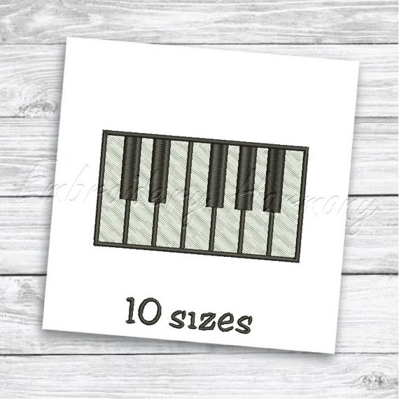 Piano Keyboard Embroidery Design 10 SIZES Machine Embroidery | Etsy