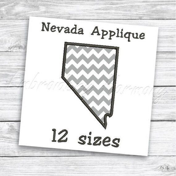Nevada Outline Applique Design 12 SIZES Machine Embroidery | Etsy