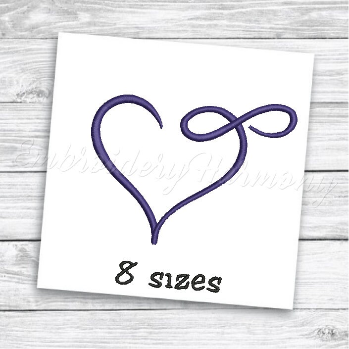 Heart Embroidery Design Heart Shape Embroidery Design - Etsy
