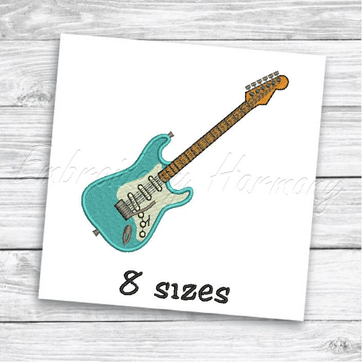Electric Guitar Embroidery Design Guitar Machine Embroidery - Etsy