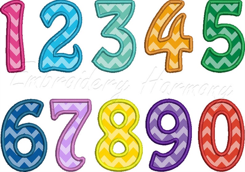 Numbers Applique Design Birthday Numbers Embroidery - Etsy