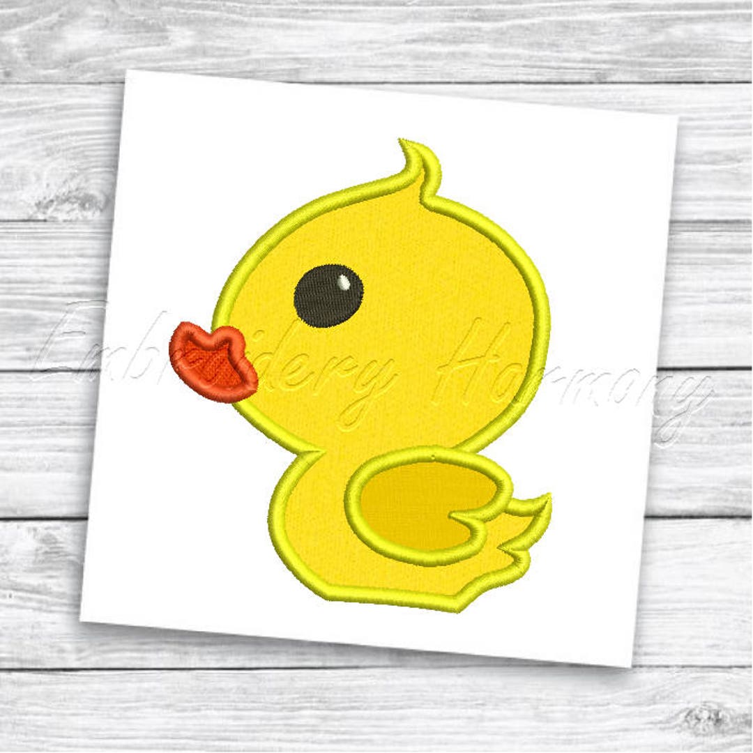 Rubber Duck Applique Design - 4 SIZES Machine Embroidery File INSTANT ...