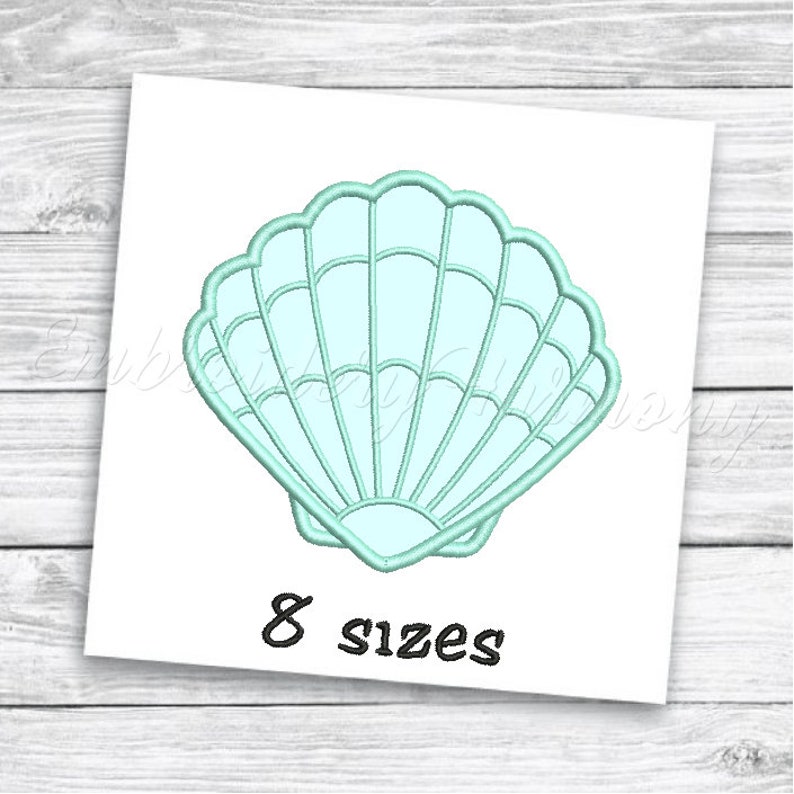 Seashell Applique Design Sea Shell Machine Embroidery - Etsy