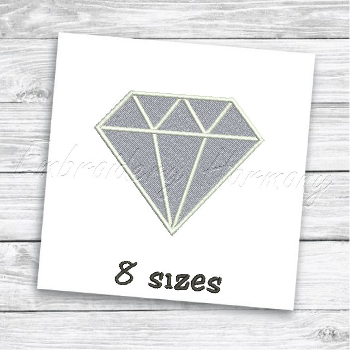 Diamond Embroidery Design 8 SIZES Machine Embroidery File | Etsy