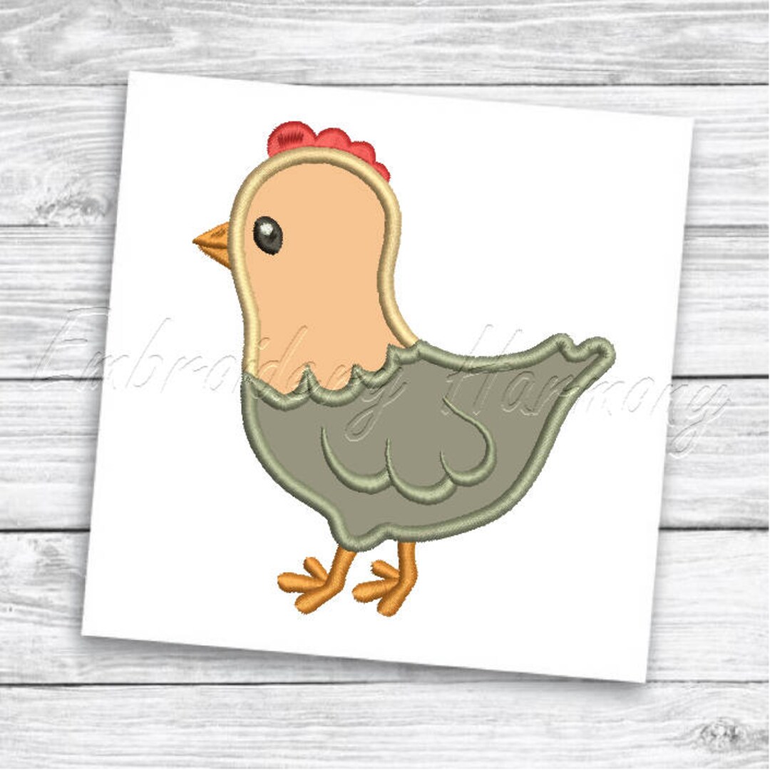 Hen Applique Design - 4 SIZES Machine Embroidery File INSTANT DOWNLOAD ...
