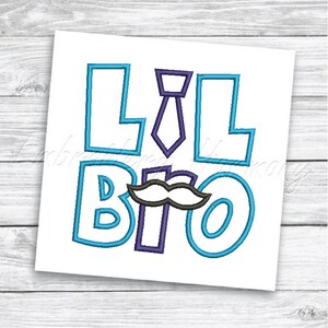 Lil Bro Applique Design - 3 SIZES Machine Embroidery Design - INSTANT ...