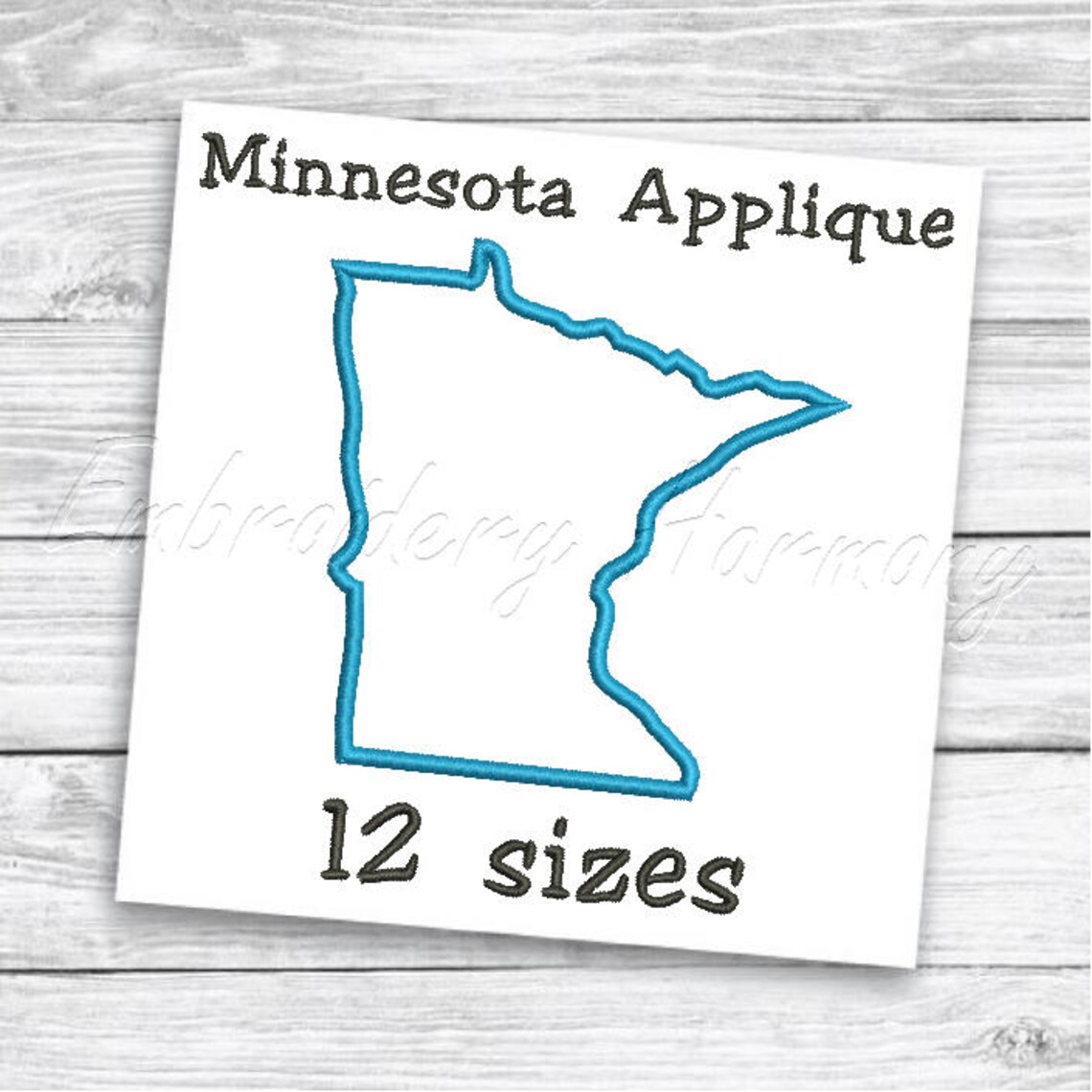 Minnesota State Border Applique Design - 12 SIZES Machine Embroidery ...