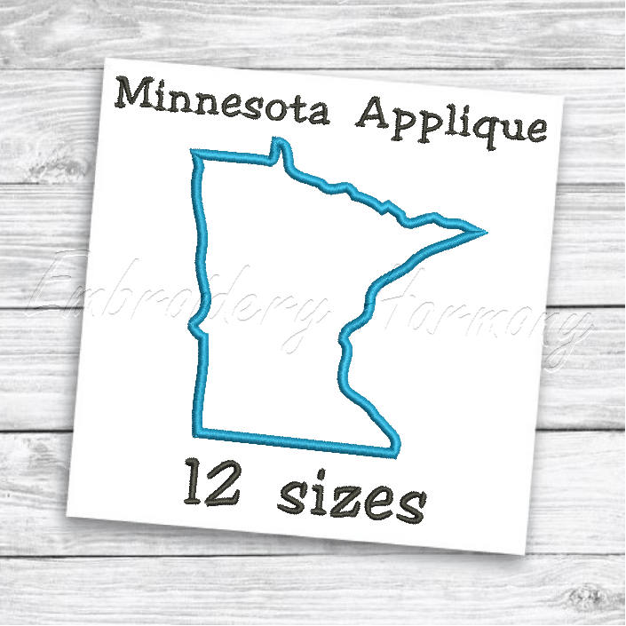 Minnesota State Border Applique Design - 12 SIZES Machine Embroidery ...