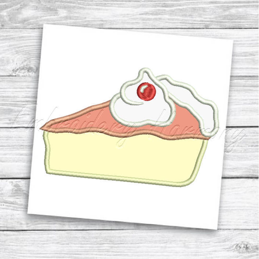 Pie Applique Design - 3 SIZES Machine Embroidery Design - INSTANT ...