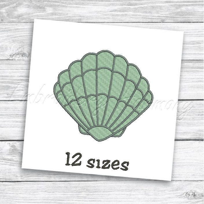 Seashell embroidery design 12 SIZES machine embroidery file | Etsy