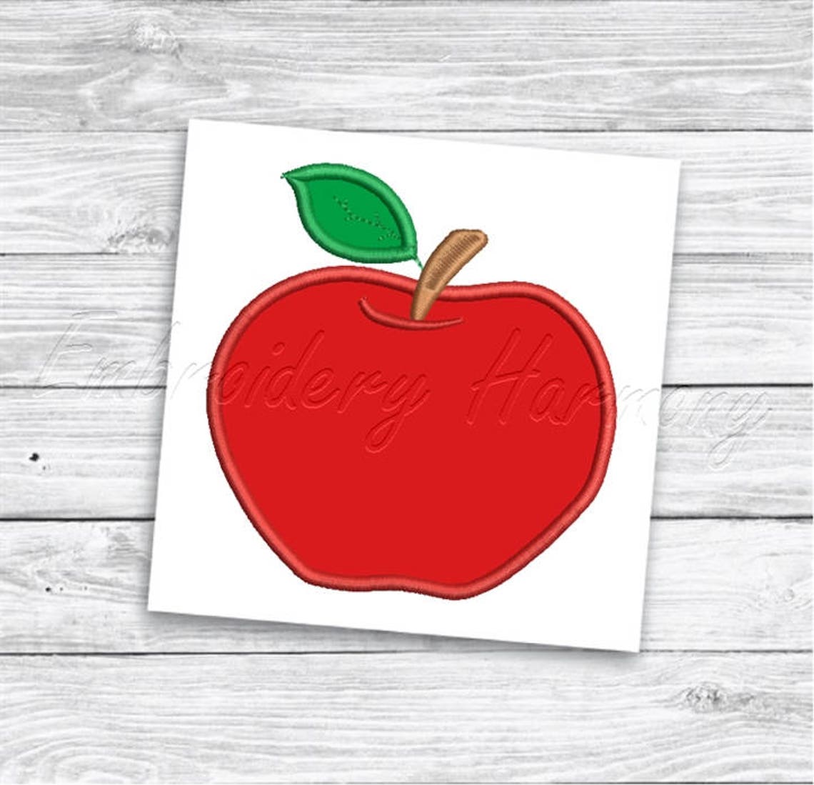 Apple Applique Design 10 SIZES Machine Embroidery File - Etsy