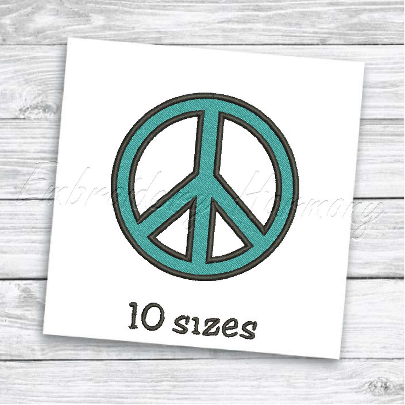 Peace Sign Embroidery Design (fill Stitch) - 10 SIZES Machine ...