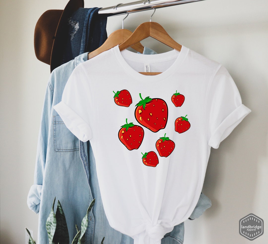Strawberry T-shirt, Graphic Tee, Foodie Clothing Gift, Summer Shirt ...