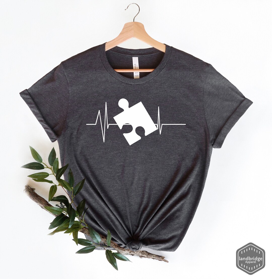 Jigsaw Puzzle Heartbeat Shirt, Funny Puzzle Tshirt, Jigsaw Puzzle Shirt ...
