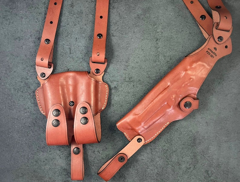 New Armadillo Holsters Tan Leather Vertical Shoulder Holster for 1911 ...