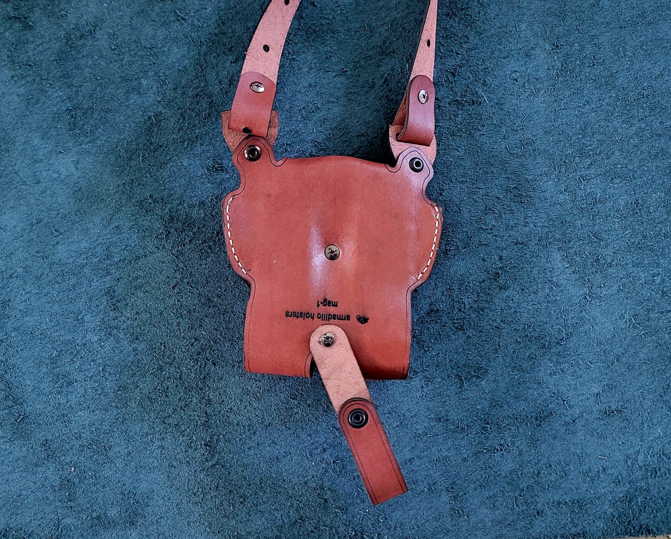 New Ambidextrous Armadillo Holsters Tan Leather Vertical Shoulder ...