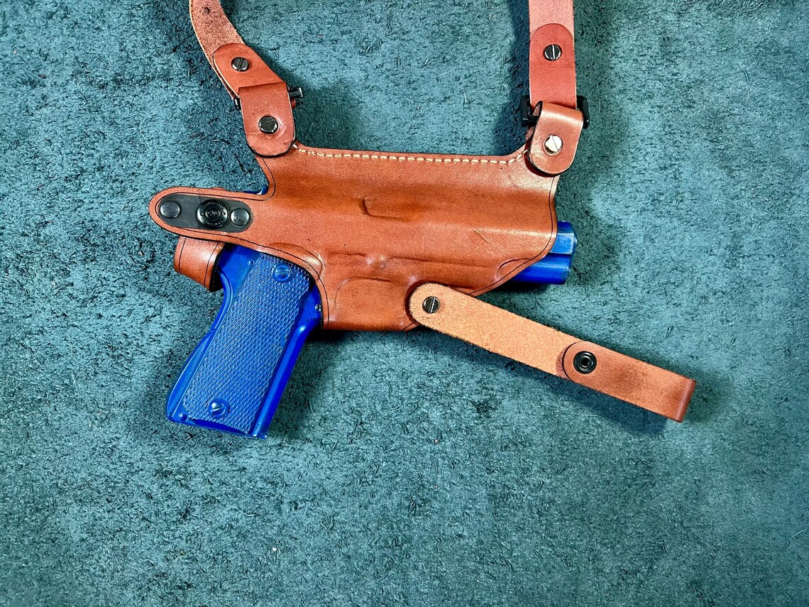 New Armadillo Holsters Left Hand Draw Tan Leather Horizontal Shoulder ...