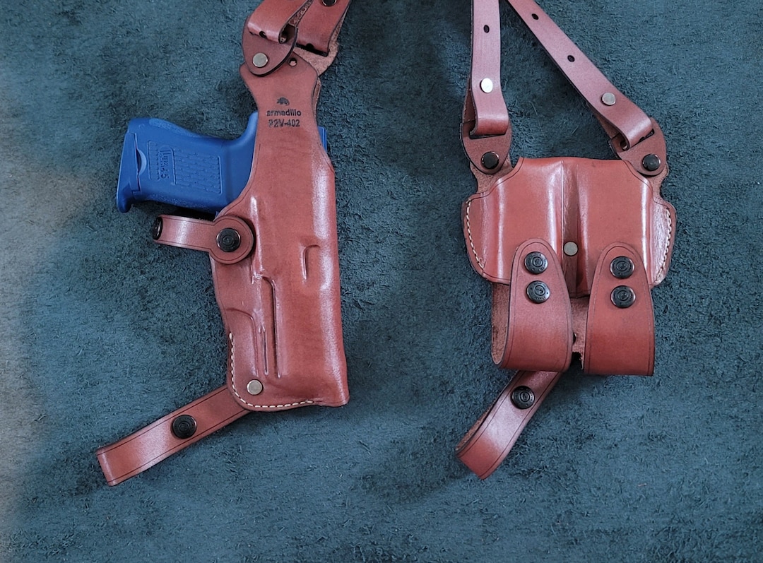 New Ambidextrous Armadillo Holsters Tan Leather Vertical Shoulder ...