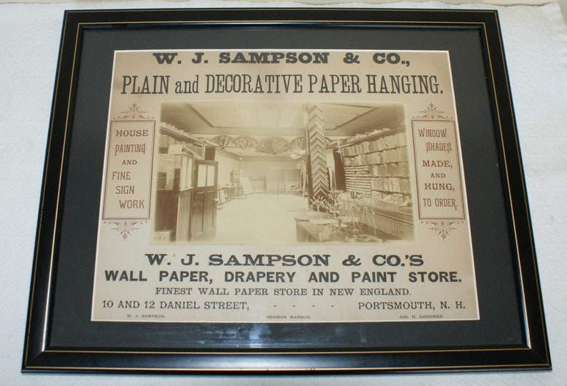 Original 1880's Photo Advertisement of W.J. Sampson Paint Store ...