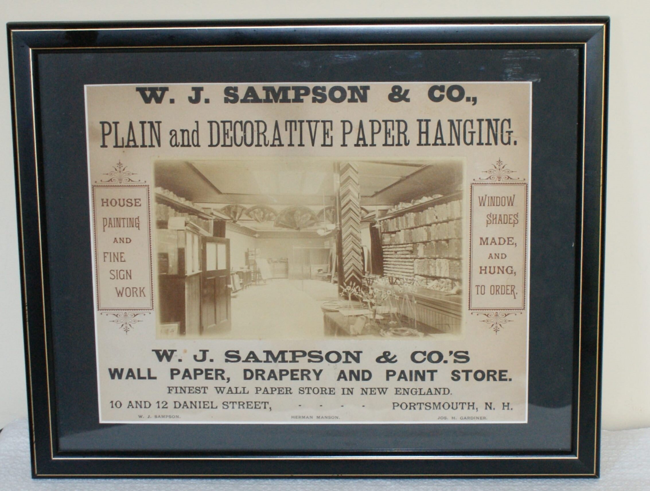Original 1880's Photo Advertisement of W.J. Sampson Paint Store ...