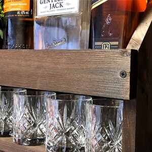 Personalised Wooden Whisky Rum Bottle Shelf and Tumbler Holder Wall ...