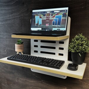 Wall Mounted Zen Desk Standing Desk Home Office Stand up Laptop and ...