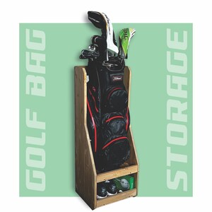 Single Golf Bag Display Wooden Storage Organiser - Etsy UK