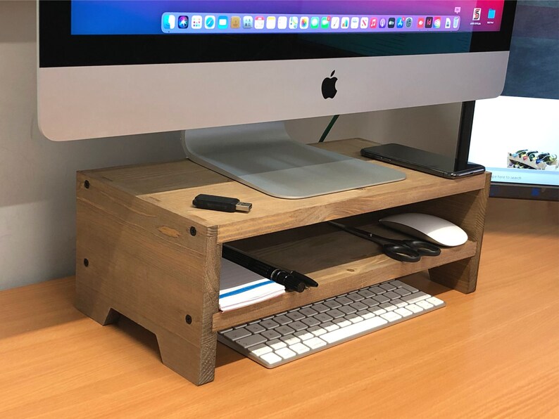 Wooden Computer Monitor Riser Stand Ideal for Any Desk at - Etsy UK