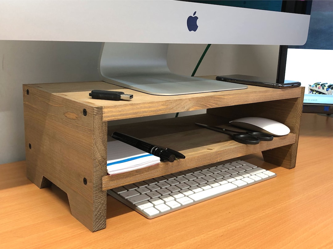 Wooden Computer Monitor Riser Stand Ideal for Any Desk at Home or at ...