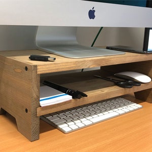 Wooden Computer Monitor Riser Stand Ideal for Any Desk at Home or at ...