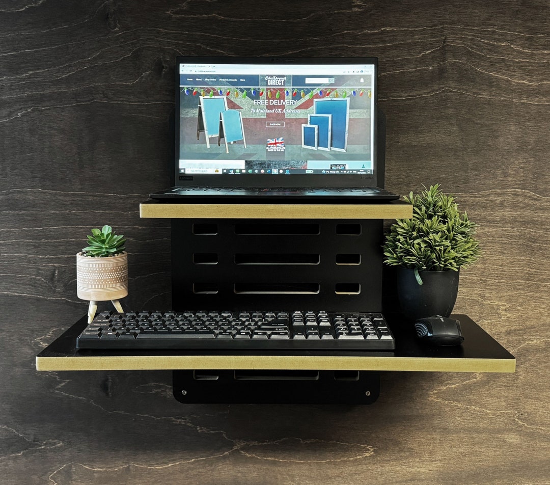 Wall Mounted Zen Desk Standing Desk Home Office Stand up Laptop and ...