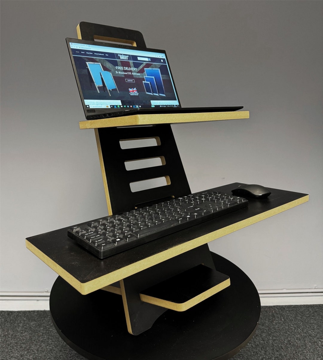 Zen Desk Standing Desk Home Office Stand up Laptop and Keyboard Shelf ...