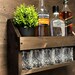 Personalised Wooden Whisky Rum Bottle Shelf and Tumbler Holder Wall ...