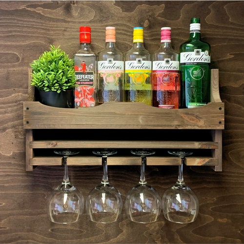 Large Shabby Chic Rustic Wooden Gin Rack to Hold 6 Balloon - Etsy