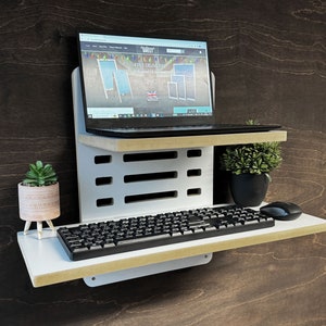 Wall Mounted Zen Desk Standing Desk Home Office Stand up Laptop and ...